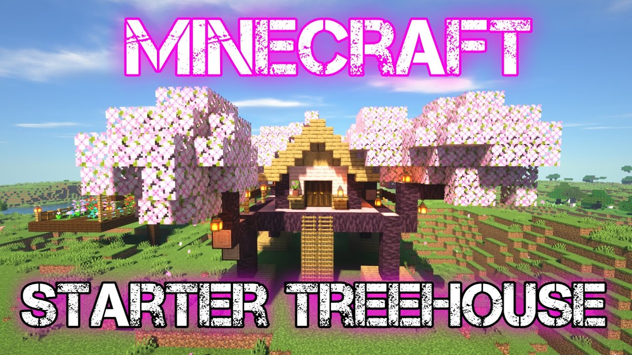 Minecraft Cute And Cozy Starter Treehouse | No Commentary | Peaceful ...