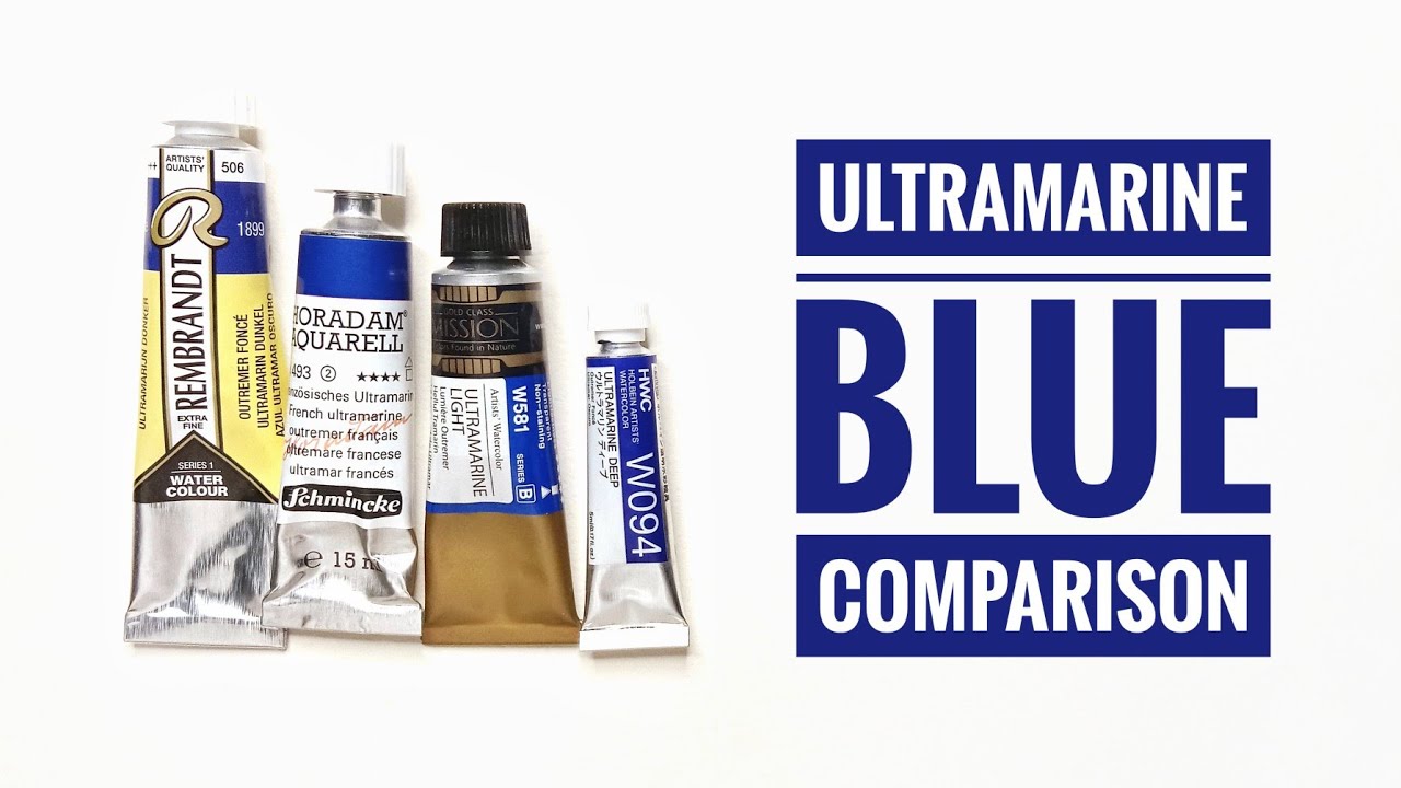 Ultramarine Blue Comparison - Artist Grade Watercolors - YouTube