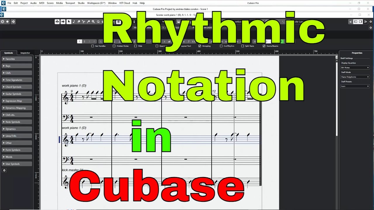 Rhythmic Notation in Cubase - YouTube