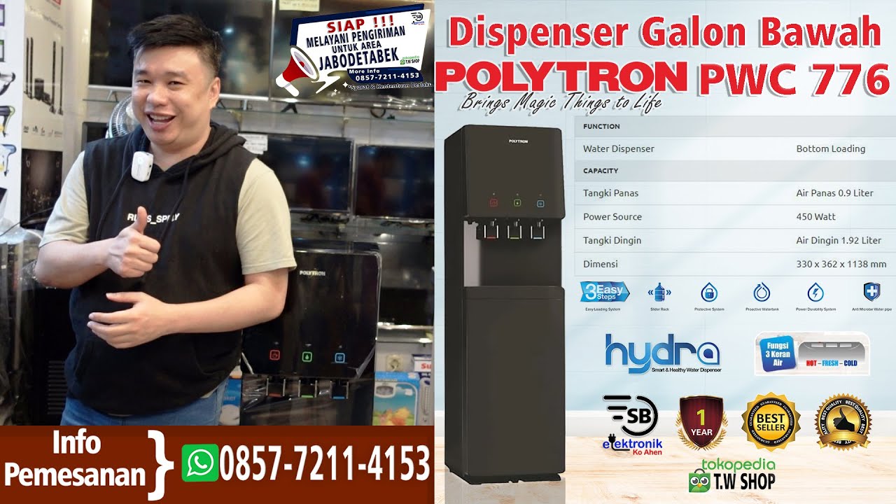DISPENSER POLYTRON PWC 776 Galon Bawah 3 Keran Berkualitas Dari ...