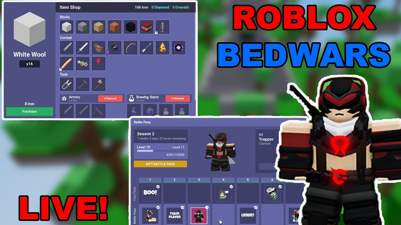 🔴 | BedWars 🎃 [SEASON 2!] is out NOW! (Grinding for Gompy Level 20 kit ...