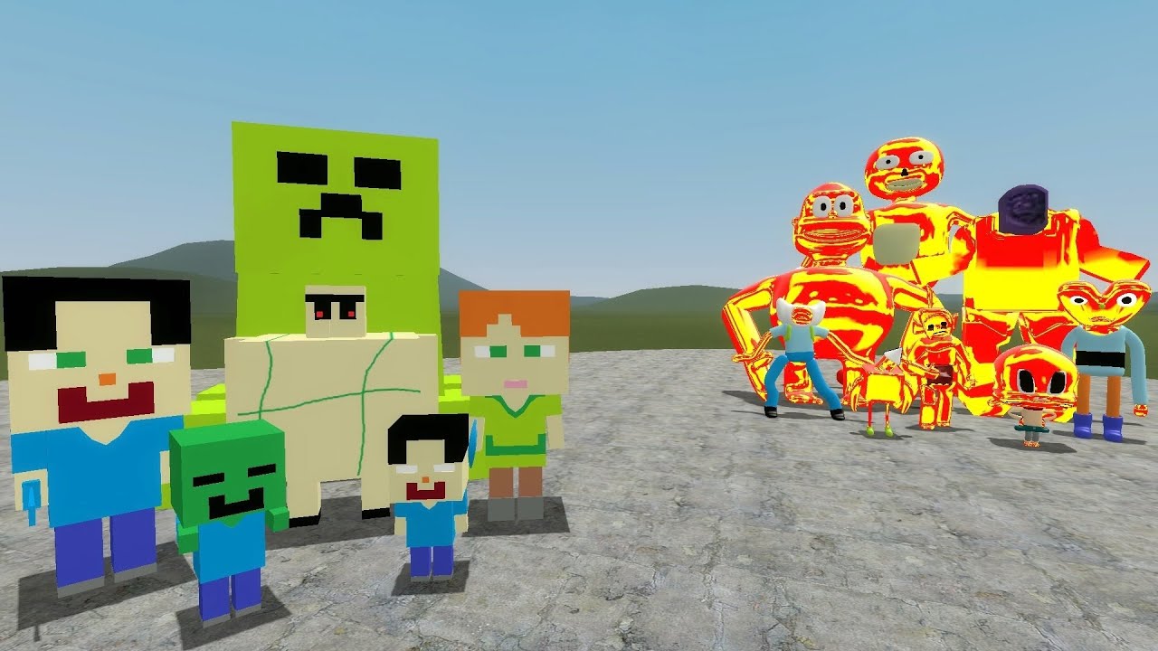 MINECRAFT CHARACTERS MEMES VS NEW COLOR 3D MEMES [ Garry's Mod ] - YouTube