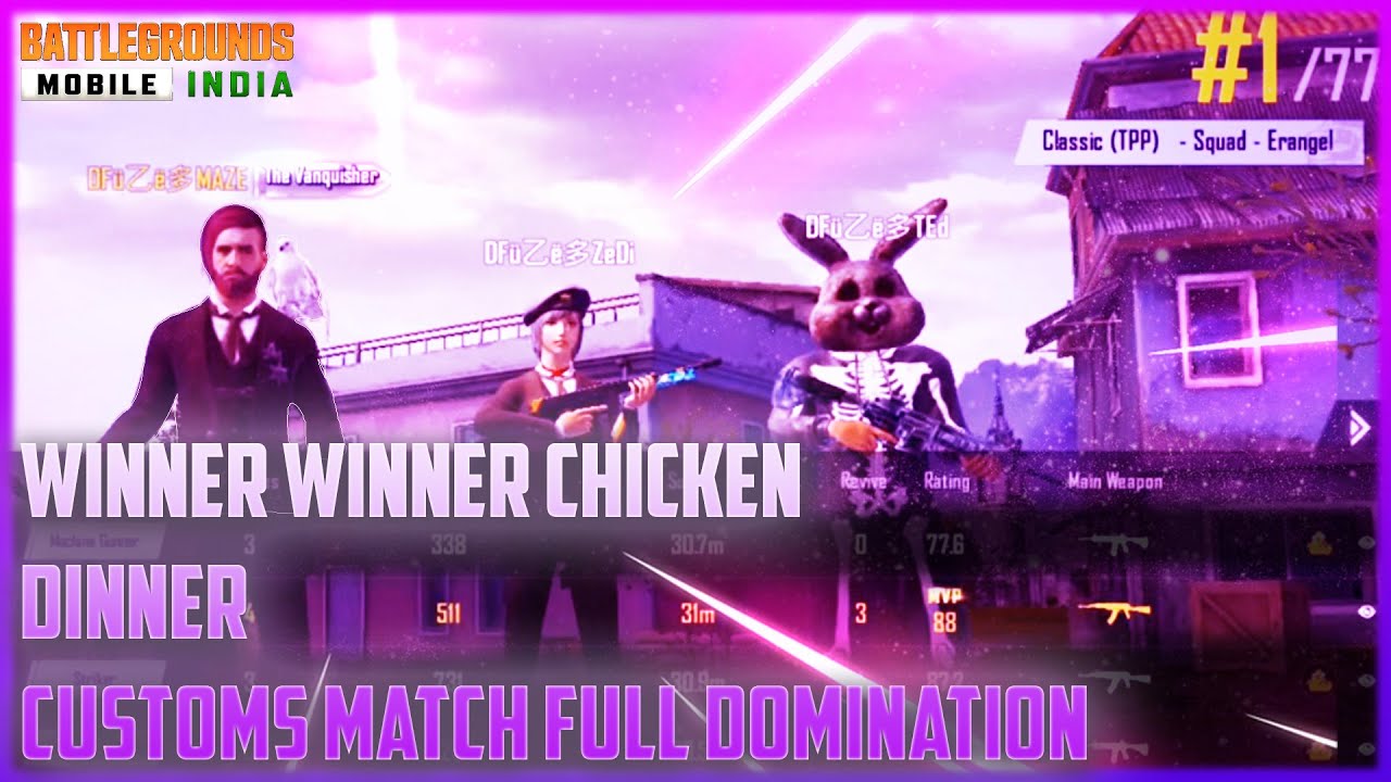 CHICKEN DINNER IN PAID CUSTOMS BGMI FIRST CUSTOMS YouTube chicken-dinner-in-paid-customs-bgmi-first-customs-youtube
