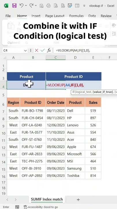 Excel Vlookup With If Lookup Values From Left Side Exceltips Shorts Exceltutorial Lookup