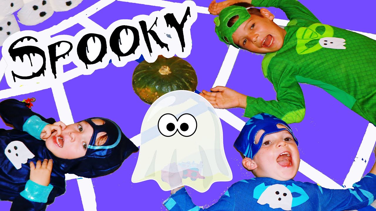 PJ Masks Halloween PARTY GAMES with Night Ninja, Gekko, Catboy! Pumpkin ...