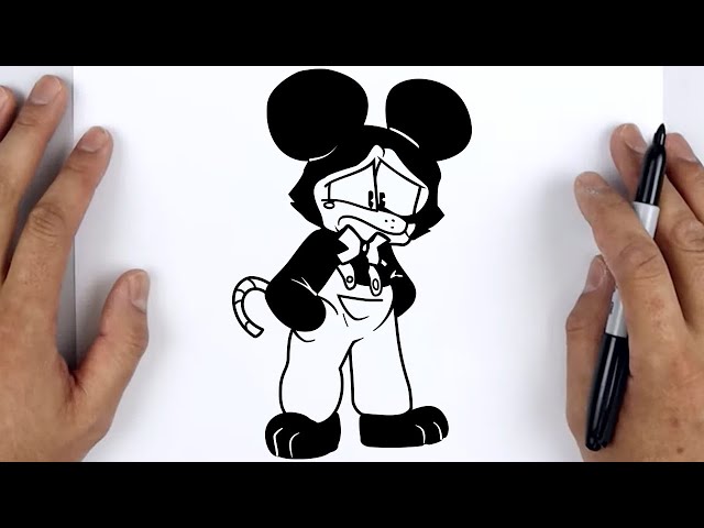 How To Draw Mickey Mouse Gangster Step By Step