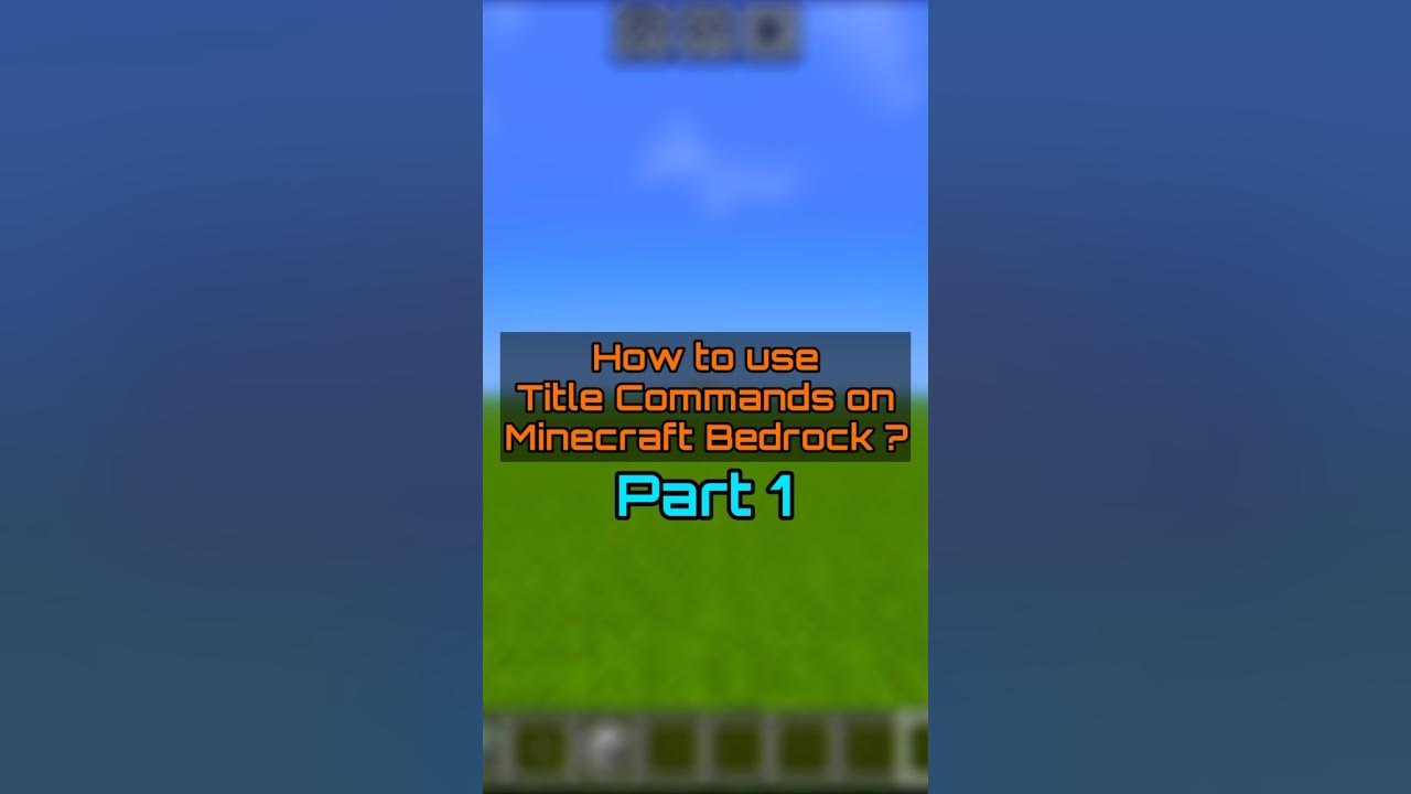 How to use Title Commands (MCPE) - YouTube