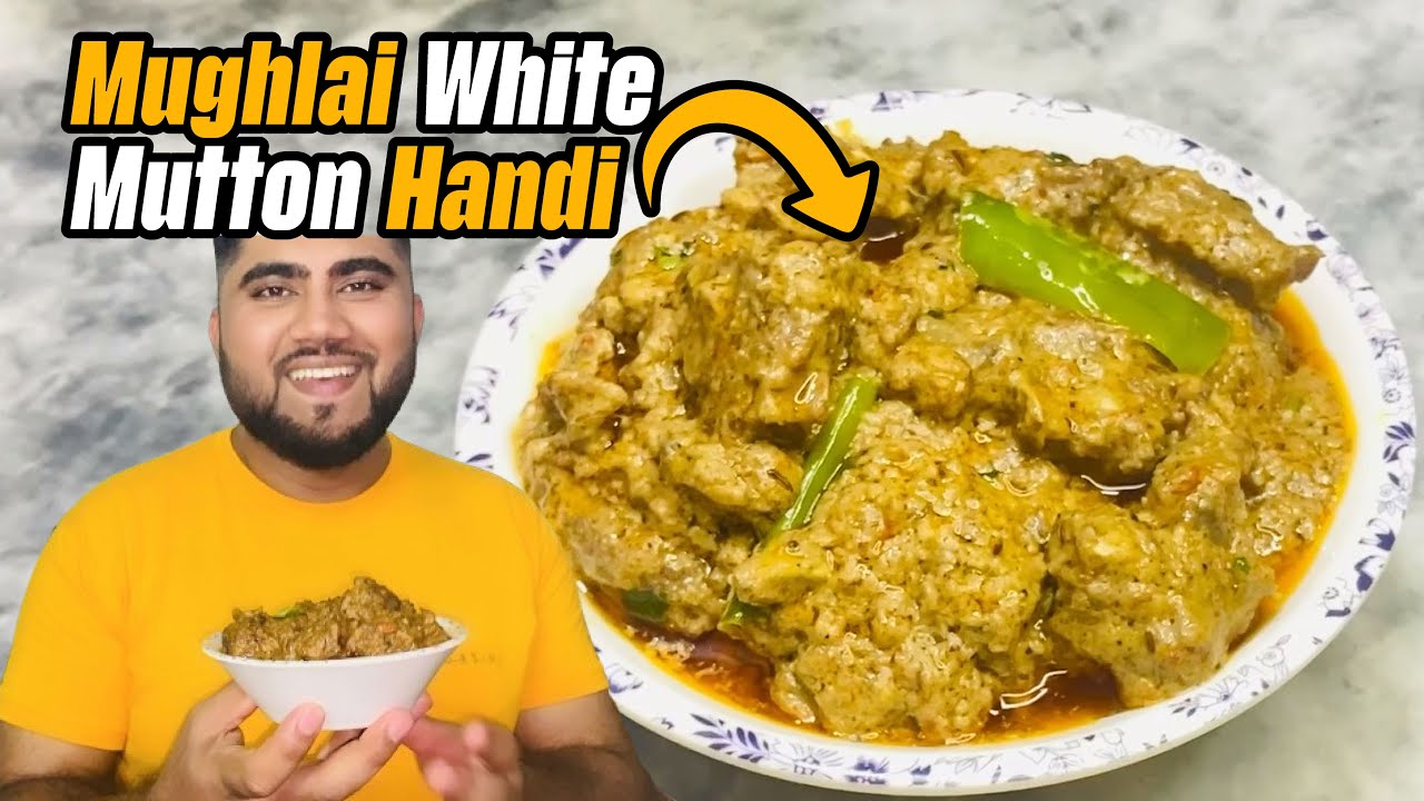 Mughlai White Mutton Creamy Handi | Mutton White Gravy Recipe | Zain ...