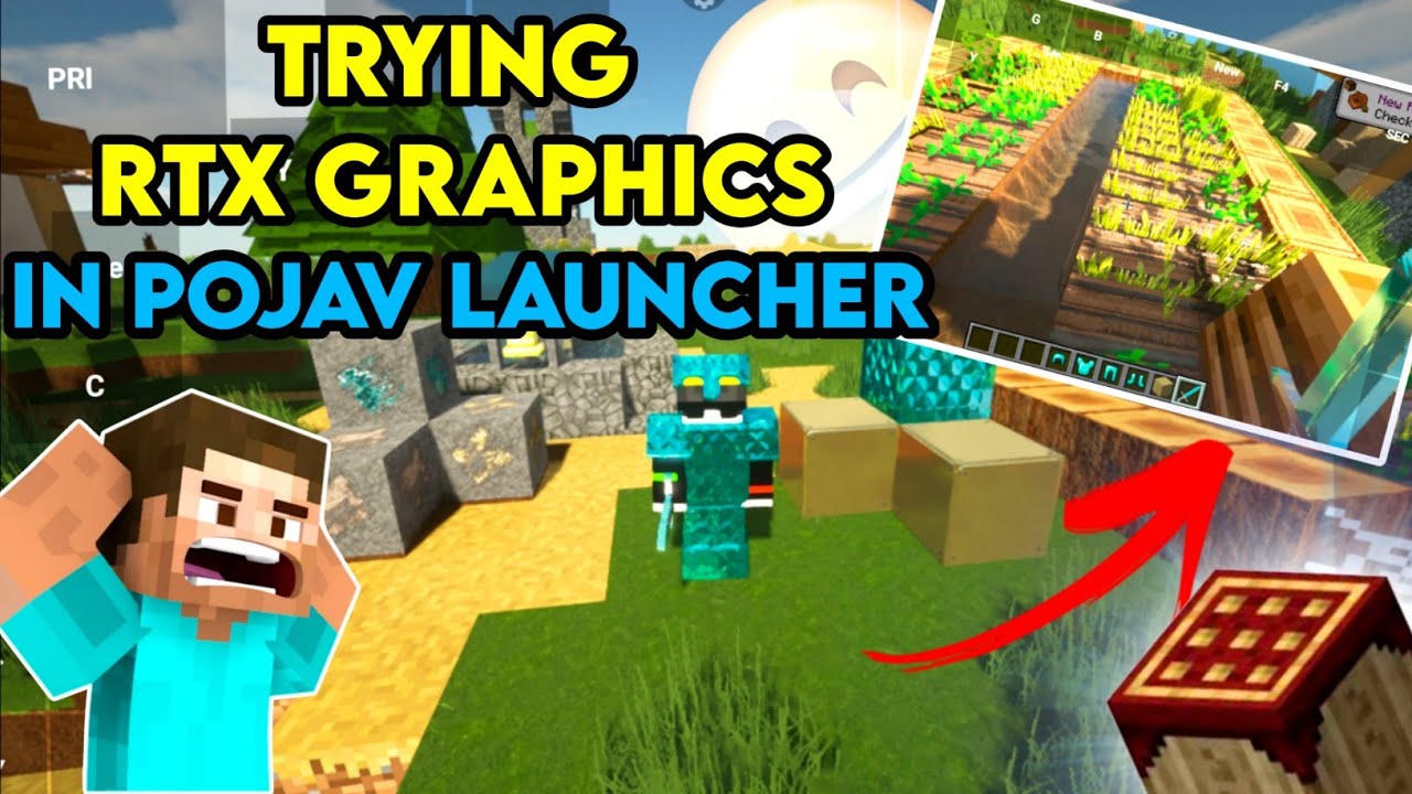 Trying Rtx Graphics In Pojav Launcher 🔥 1.16 to 1.20 Realistic graphic ...