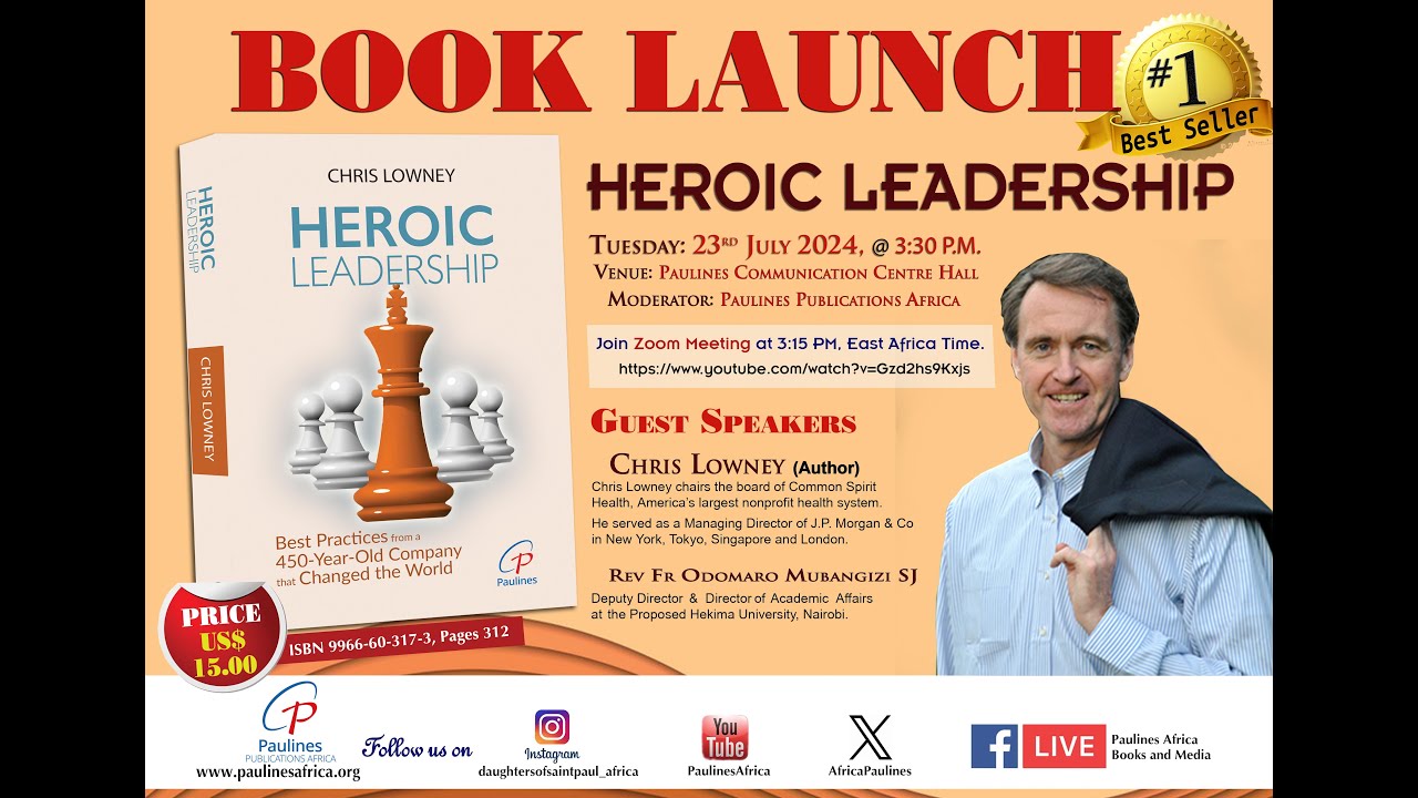 BOOK LAUNCH: HEROIC LEADERSHIP by Chris Lowney - YouTube