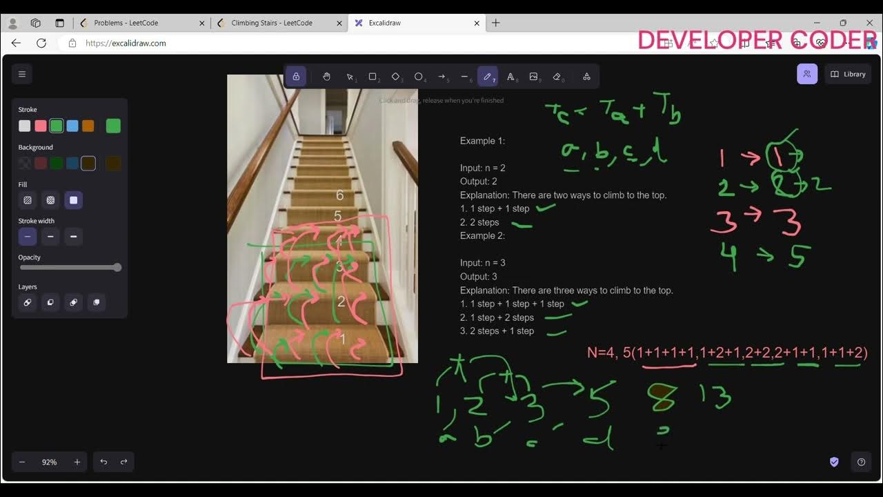 Climbing Stairs Problem | LeetCode 70 | Java Tutorial with Step-by-Step Explanation #leetcode # ...