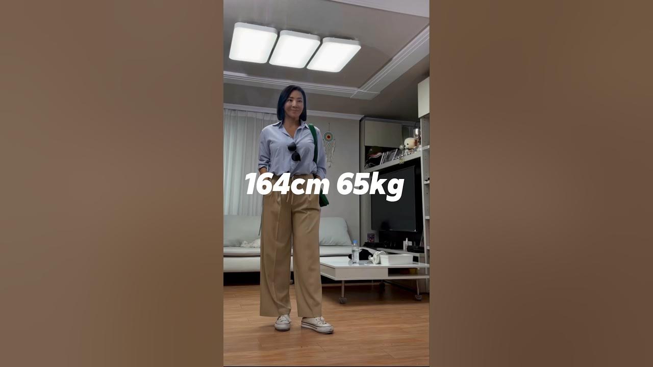 세상 모든 하비들을 위한 164cm/65kg 체형코디룩 #77사이즈 #맘룩 #40대코디 #하비코디 #와이드팬츠코디 #outfitideas #출근룩 - YouTube