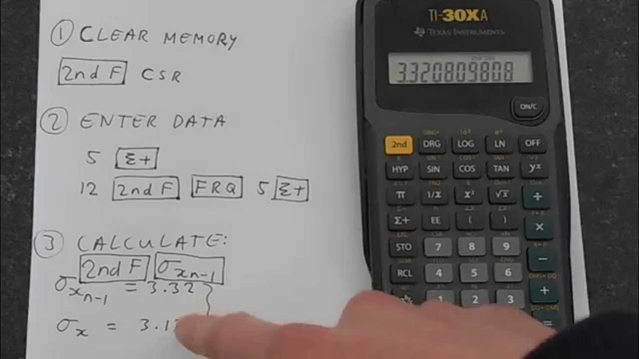TI-30Xa: Standard Deviation - YouTube