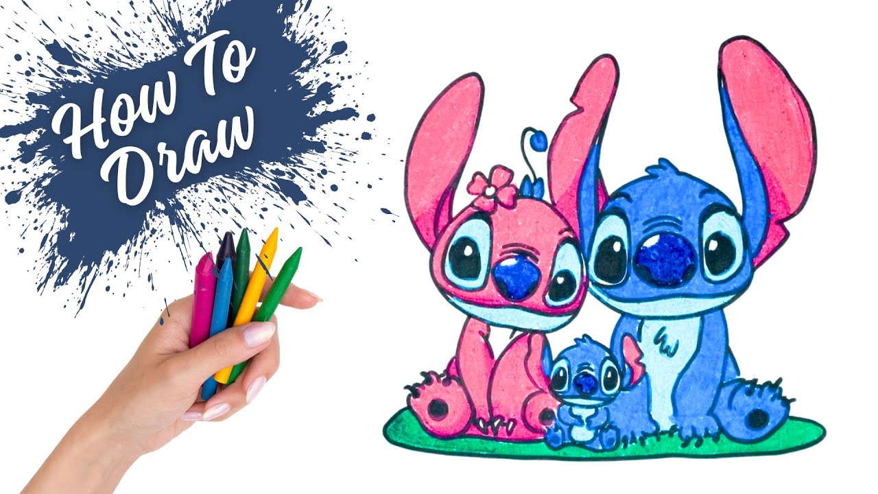 stitch drawing step by step - YouTube