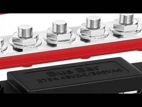 DaierTek 275A Bus Bar 12V Power Distribution Block Car Audio Busbar 6 x 5/16" (M8) Termina - YouTube