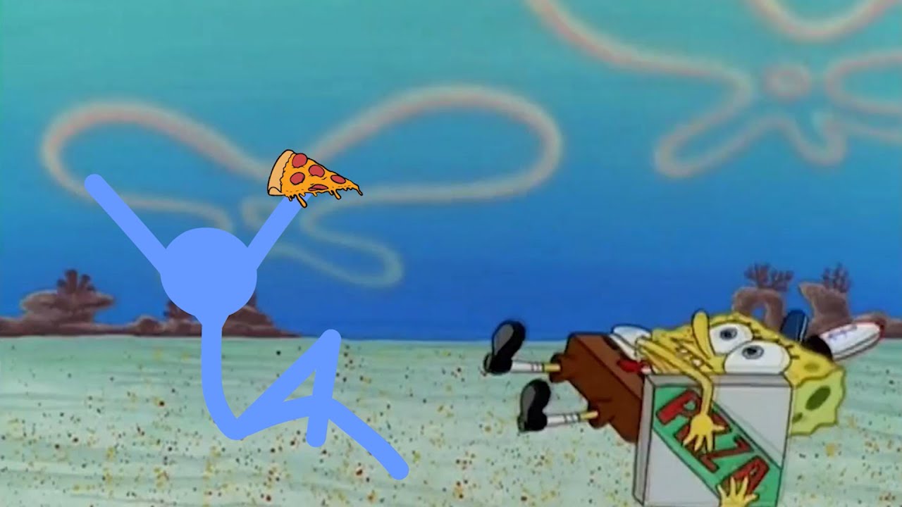Stick Figure trying to get a pizza from Spongebob (BETTER) - YouTube