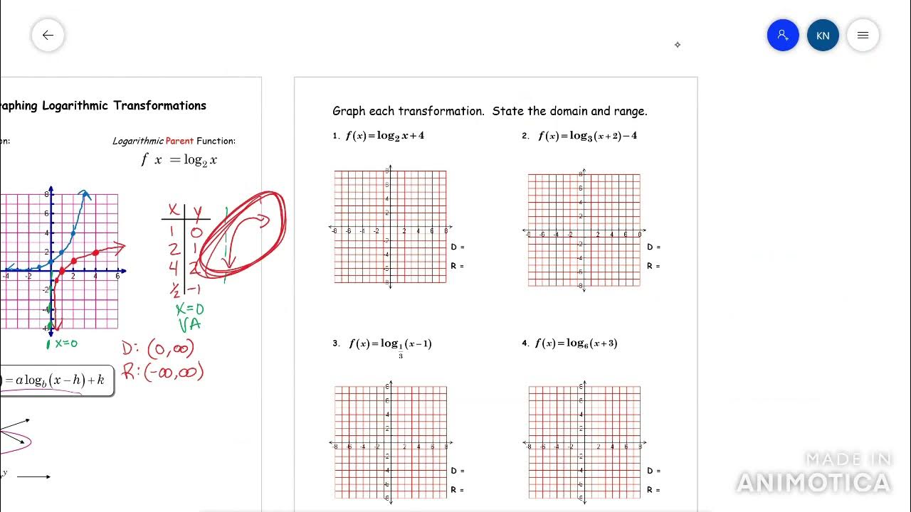 Algebra 2 Graph Logs - YouTube