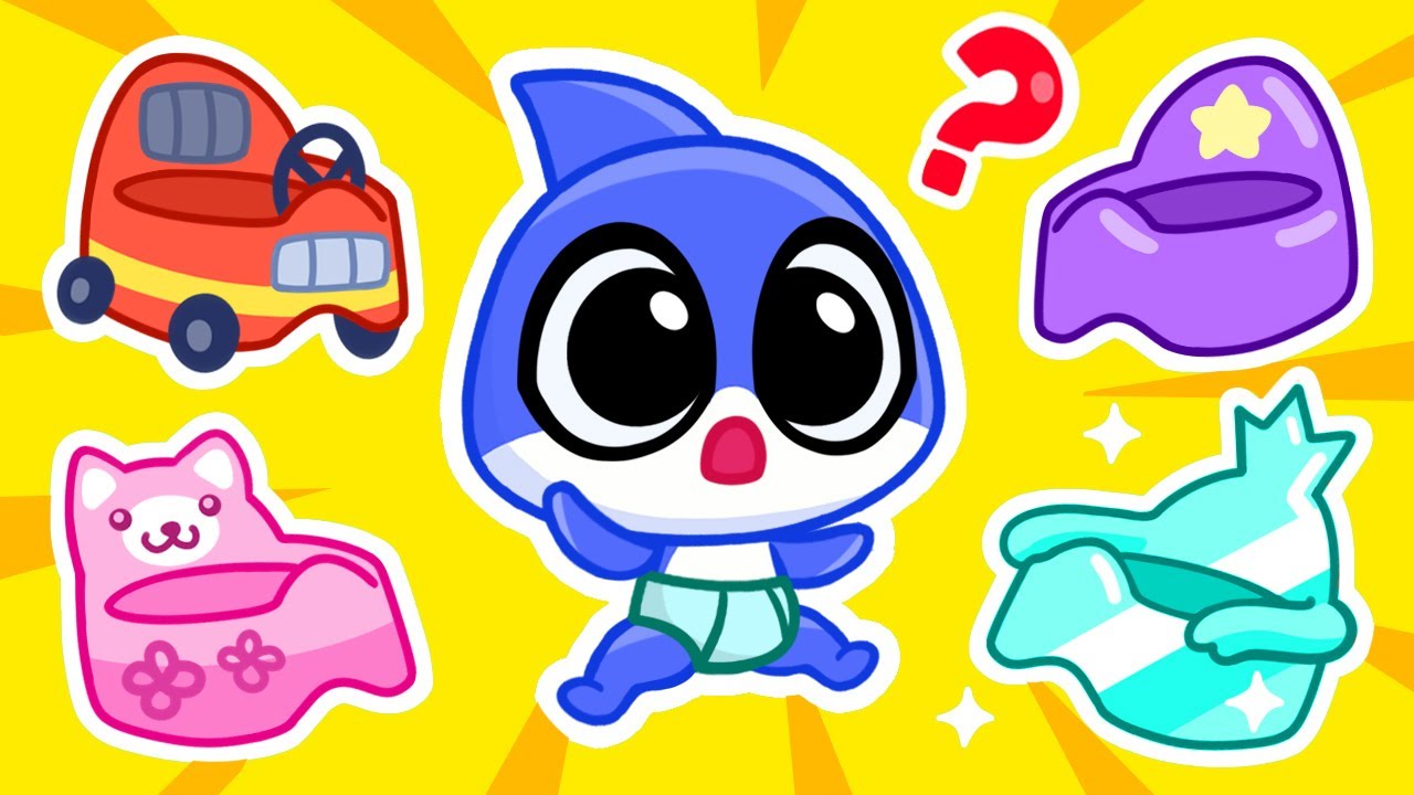 Baby Shark Goes To Potty!👶🚽 Rainbow Poo Poo Adventure🌈 + More Cartoons ...