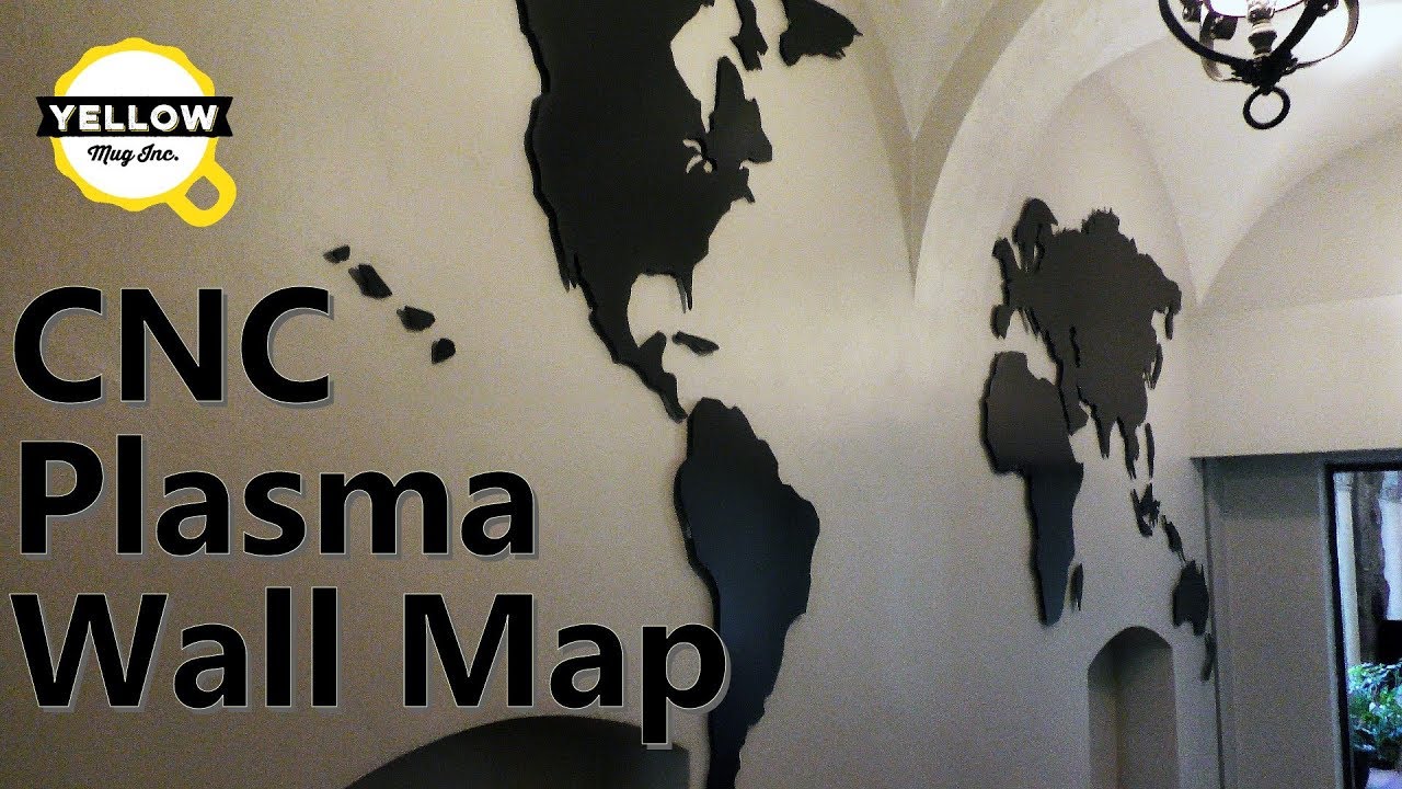 STEEL French Cleats make CNC Plasma Cut Map Cover a WHOLE Wall - with ...
