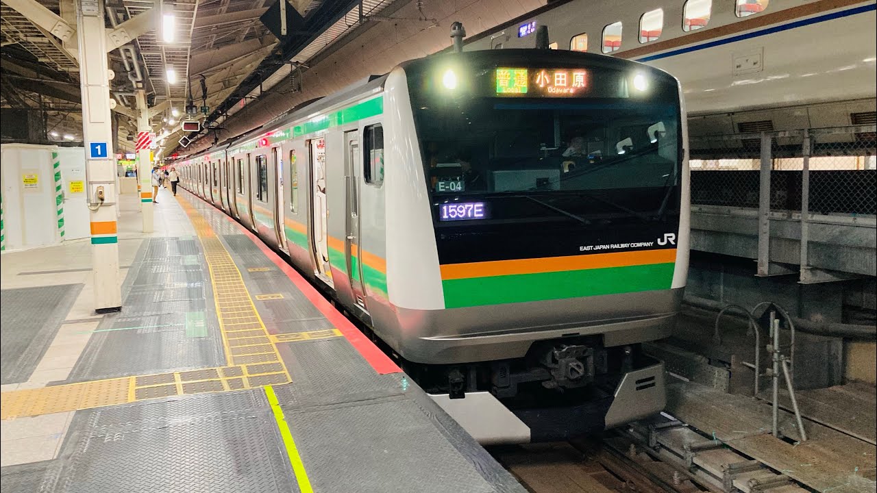 E233系3000番台 横コツE-04編成 普通小田原行き 東京駅発車 - YouTube