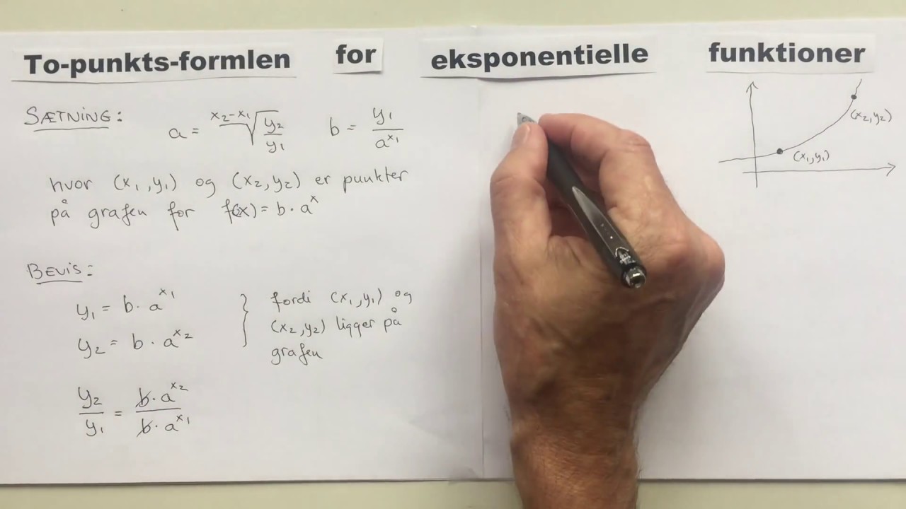 To-punkts-formel for eksponentialfunktion - YouTube