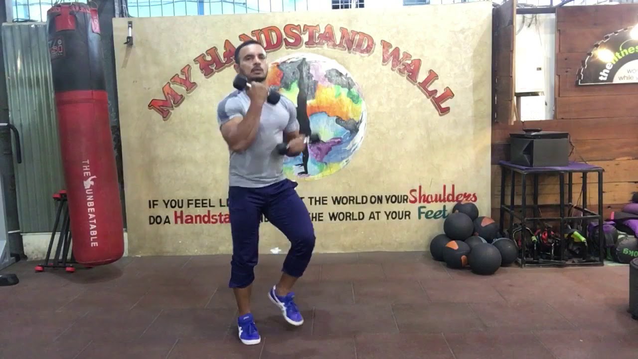 Dumbbell uppercut drill ( suraj ramesh ) - YouTube