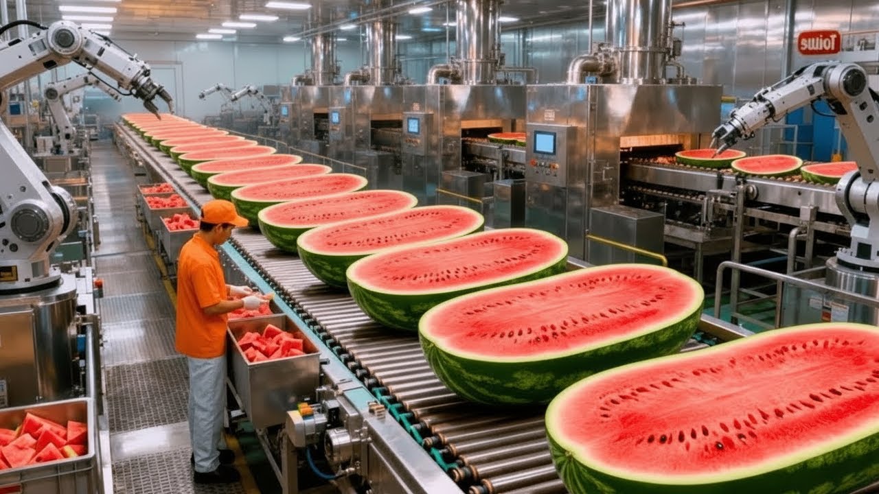 Inside a Modern Watermelon Factory From Fresh Watermelon to Perfect ...