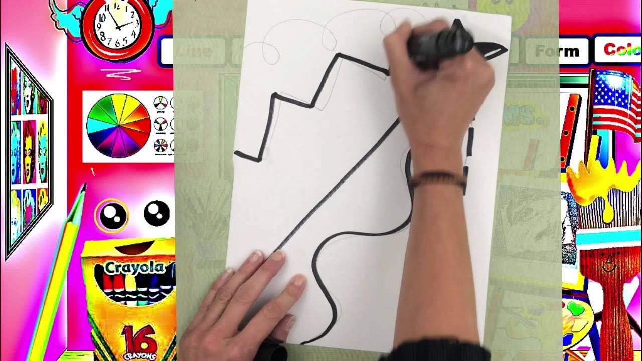 First Grade Art Lesson Moving line design - YouTube