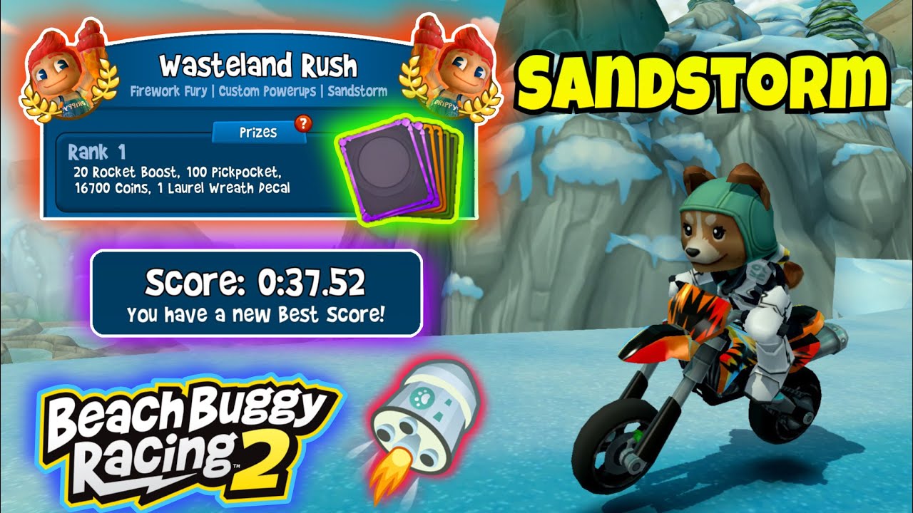 Wasteland Rush ♻️| Sandstorm 🏍️+ Nova 🐶| Beach Buggy Racing 2 🏖🏁| BB ...