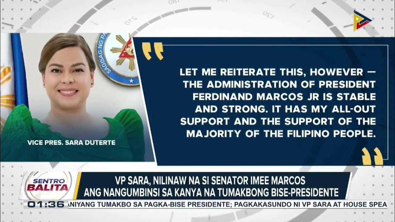 VP Sara Duterte, pinabulaanan ang pahayag ni Rep. Barzaga hinggil sa usapin ng kaniyang pagtakbo ...