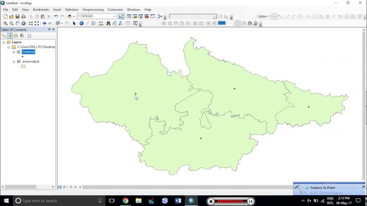 ESRI ArcGIS Creating Polygon Centroid - YouTube