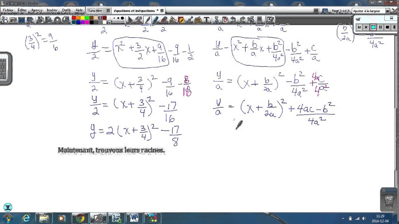 vidéo démonstration formule quadratique - YouTube