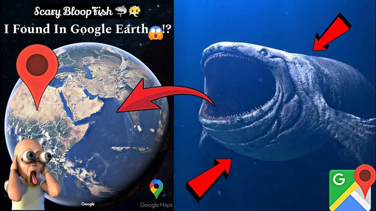 🦈😶‍🌫️ OMG I Found Bloop Fish In Google Earth!? #shorts #trending #map # ...