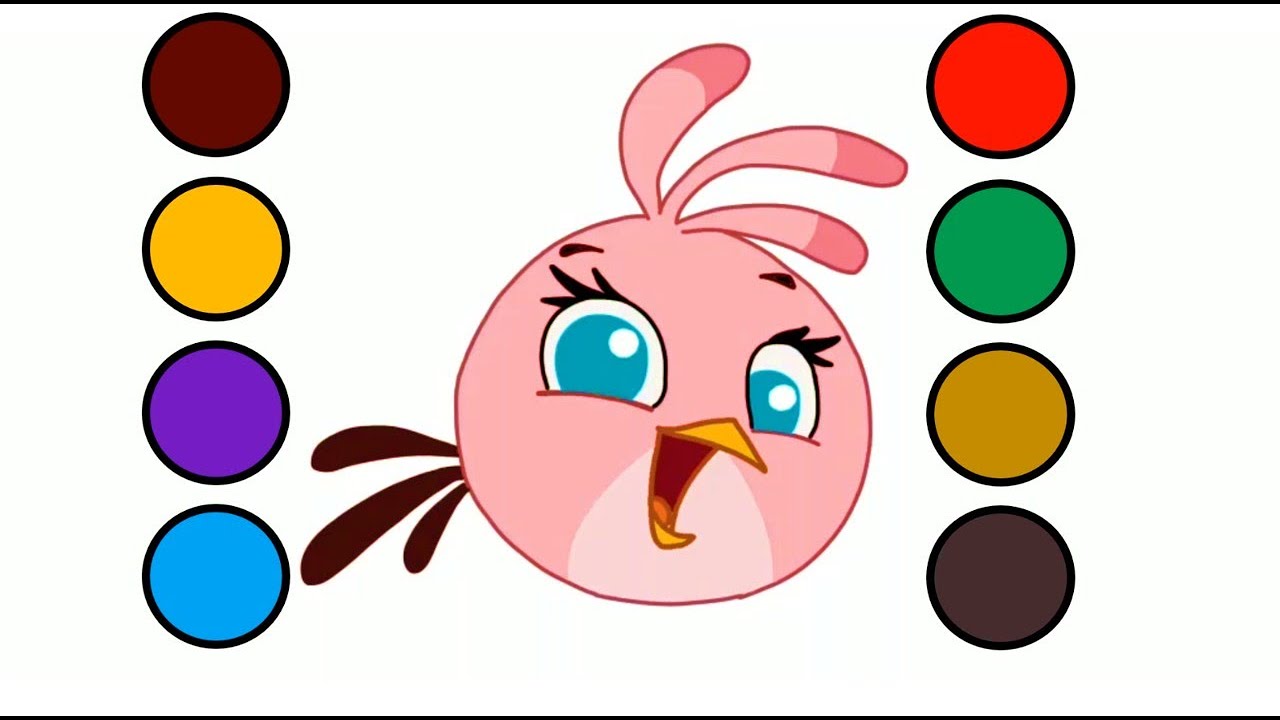 How to draw an Angry Bird Stella ! Simple step by step tutorial - YouTube