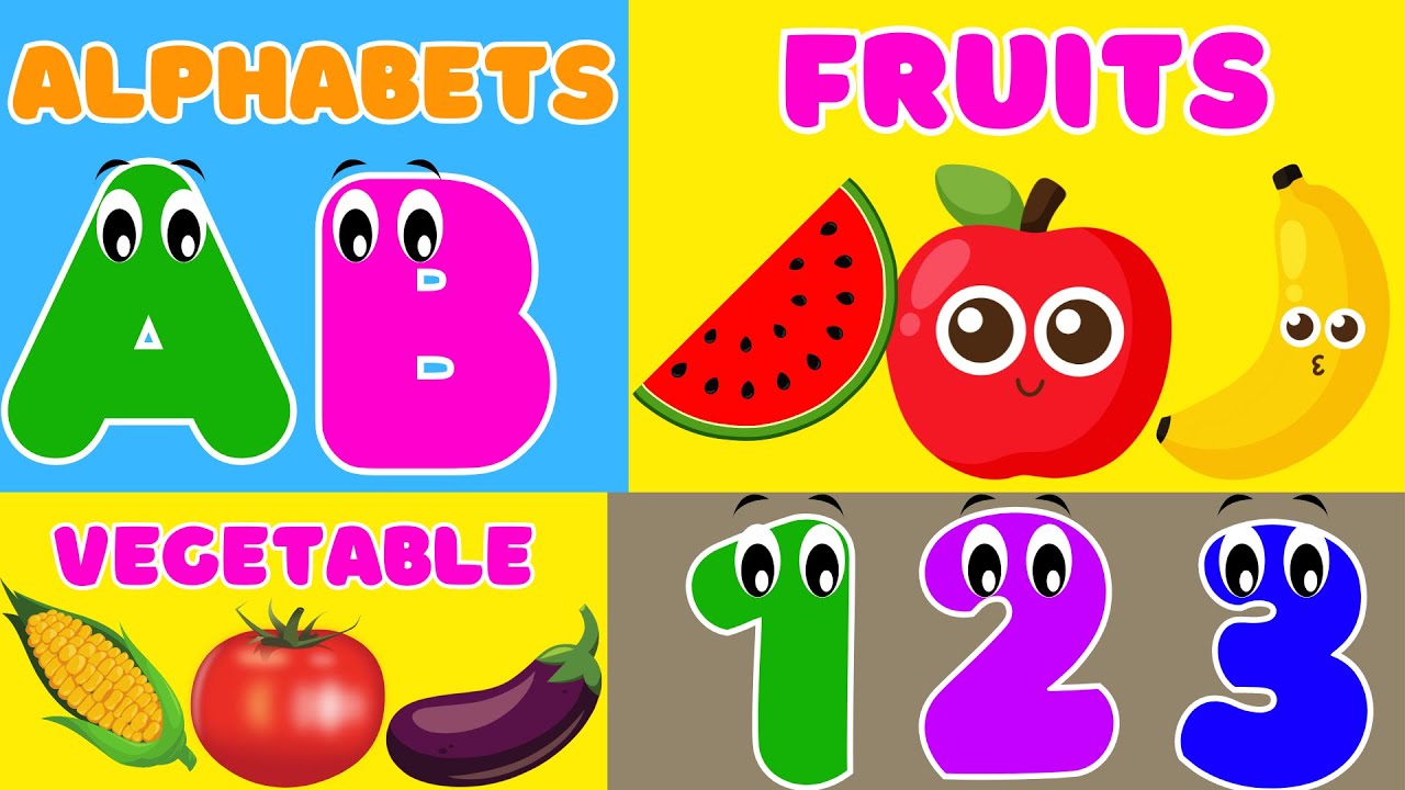 ABC Phonics Songs, 123, Fruits & Vegetables Learning For 2 Year Olds ...