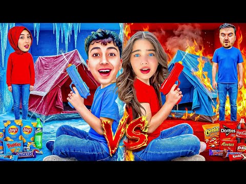 ELİF SİNEM KIRMIZI VS MAVİ SOĞUK SICAK KAPIŞMA ‼️ KİM KAZANDI ??