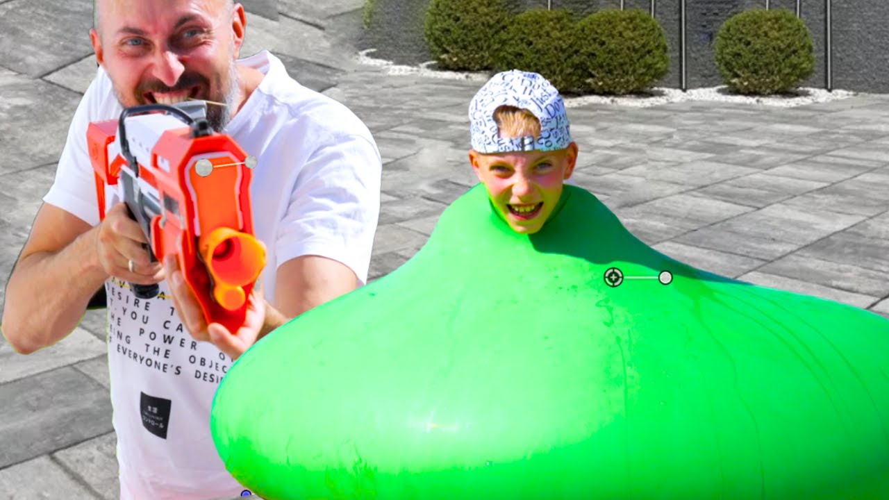 LITTLE boy VS GIANT balloon - YouTube