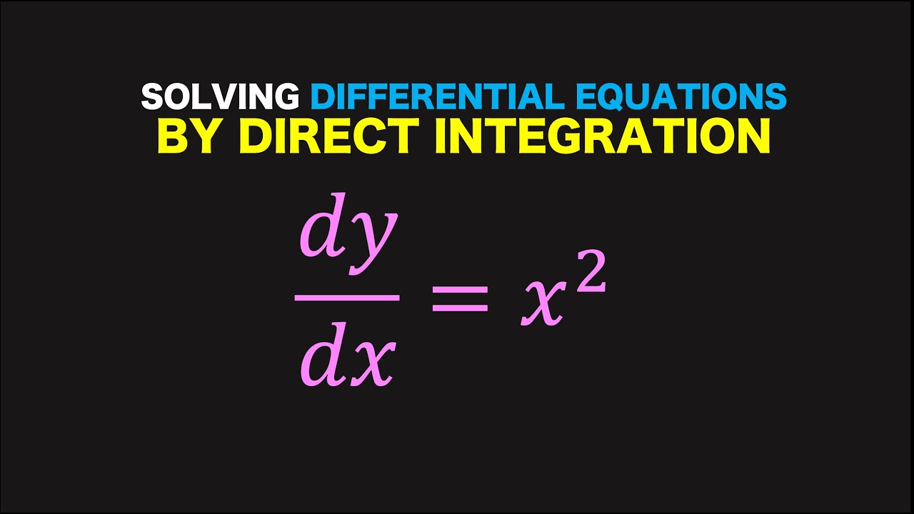 1. Introduction to DIFFERENTIAL Equations | 1.Solving Differential ...