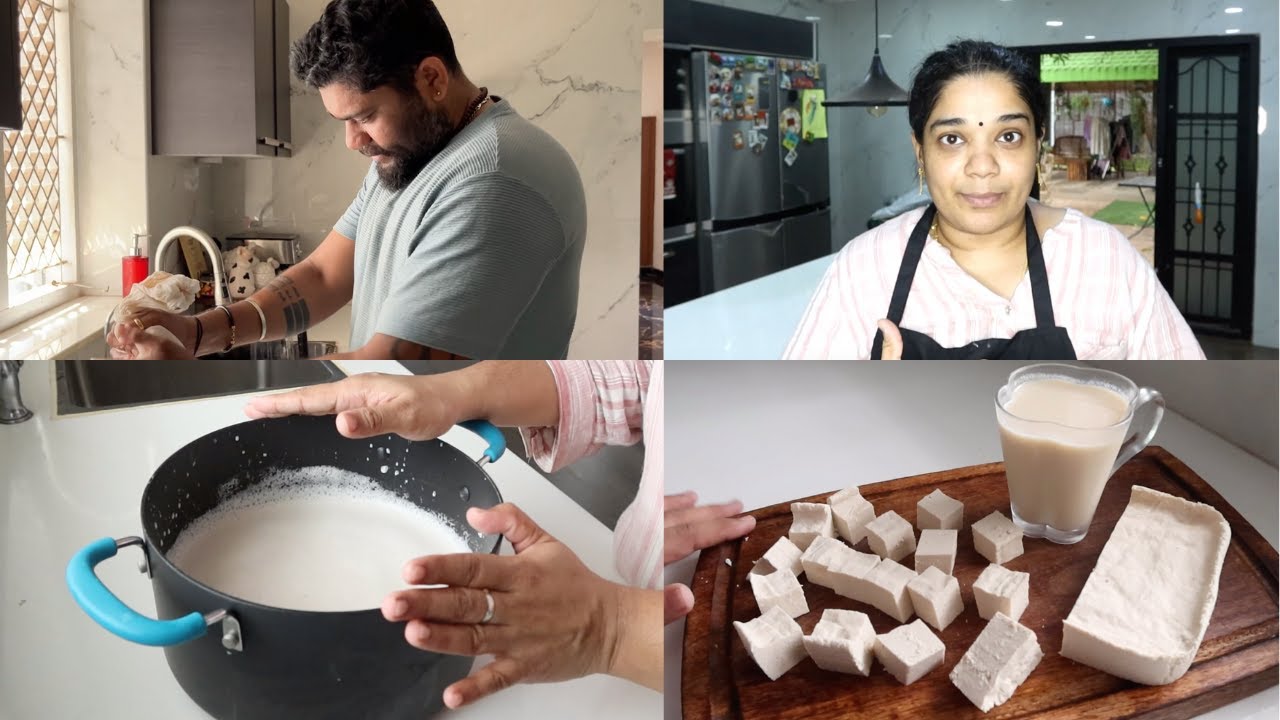I Made Homemade Tofu & Soy Milk at Home - Homemade Tofu - Soy Milk ...