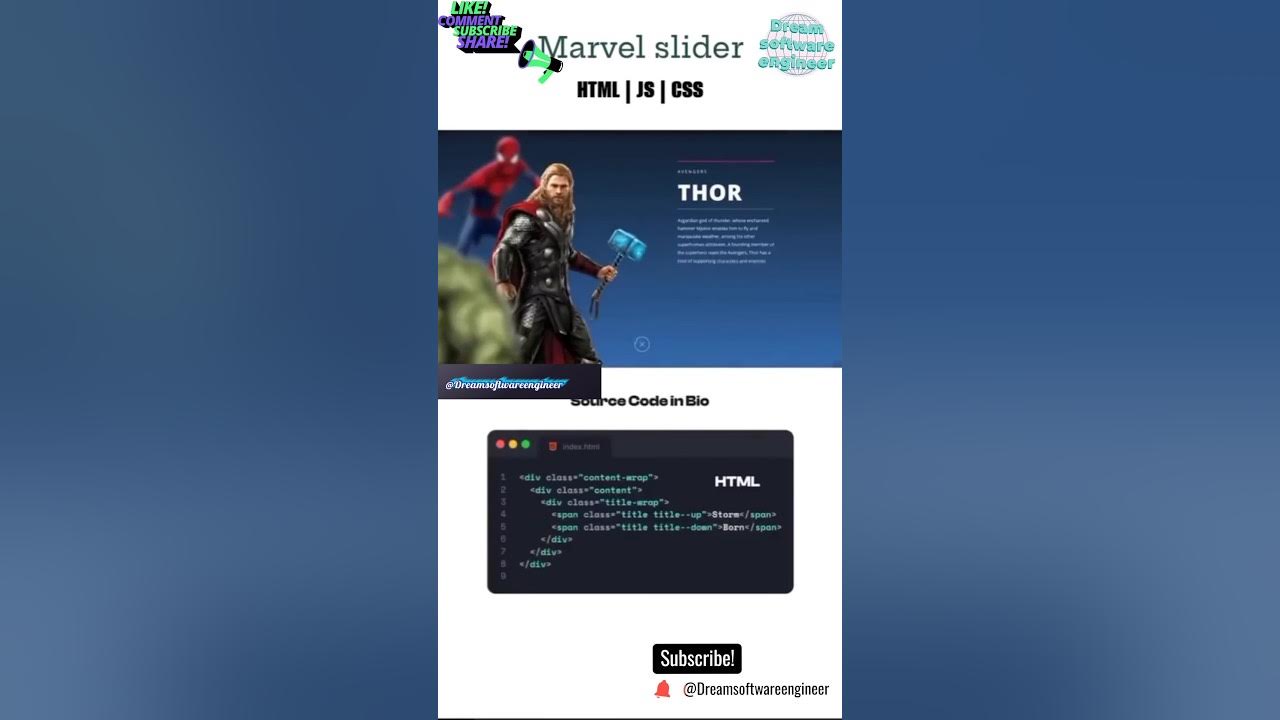 Marvel salider #coding #shortsfeed #python #tiktok #html #css #fullstackjavascript #trending # ...