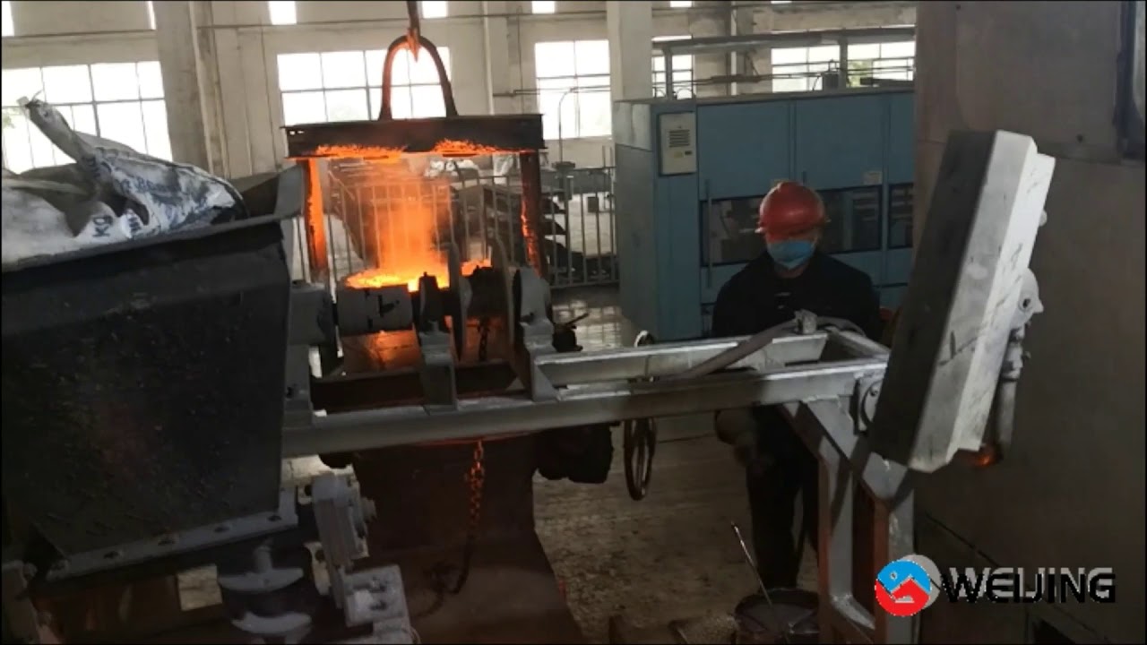 Weijing tilting pouring machine works with DISA vertical molding line ...