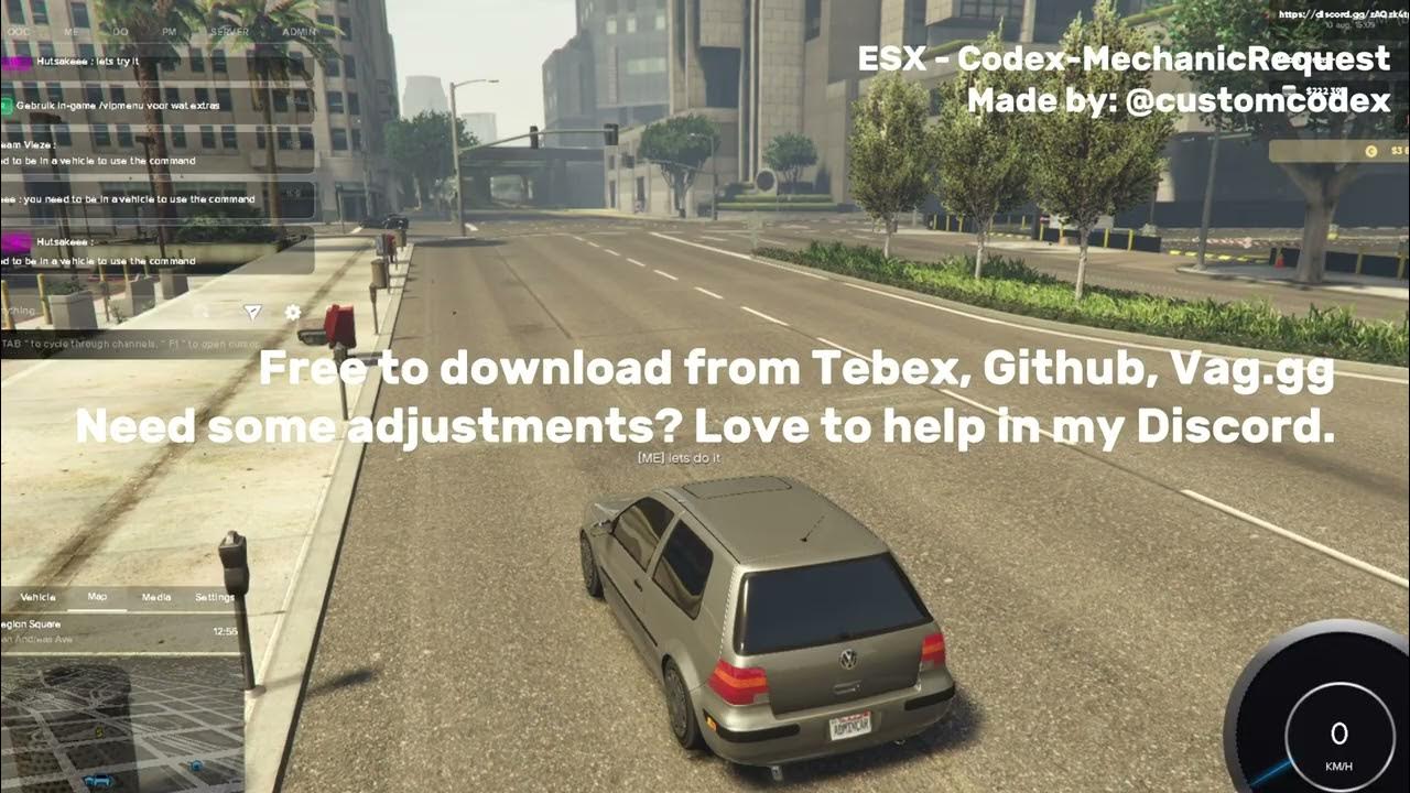 [ESX] [FiveM] [Custom] Codex-MechanicRequest Script Free To Download. Made By Customcodex. - YouTube