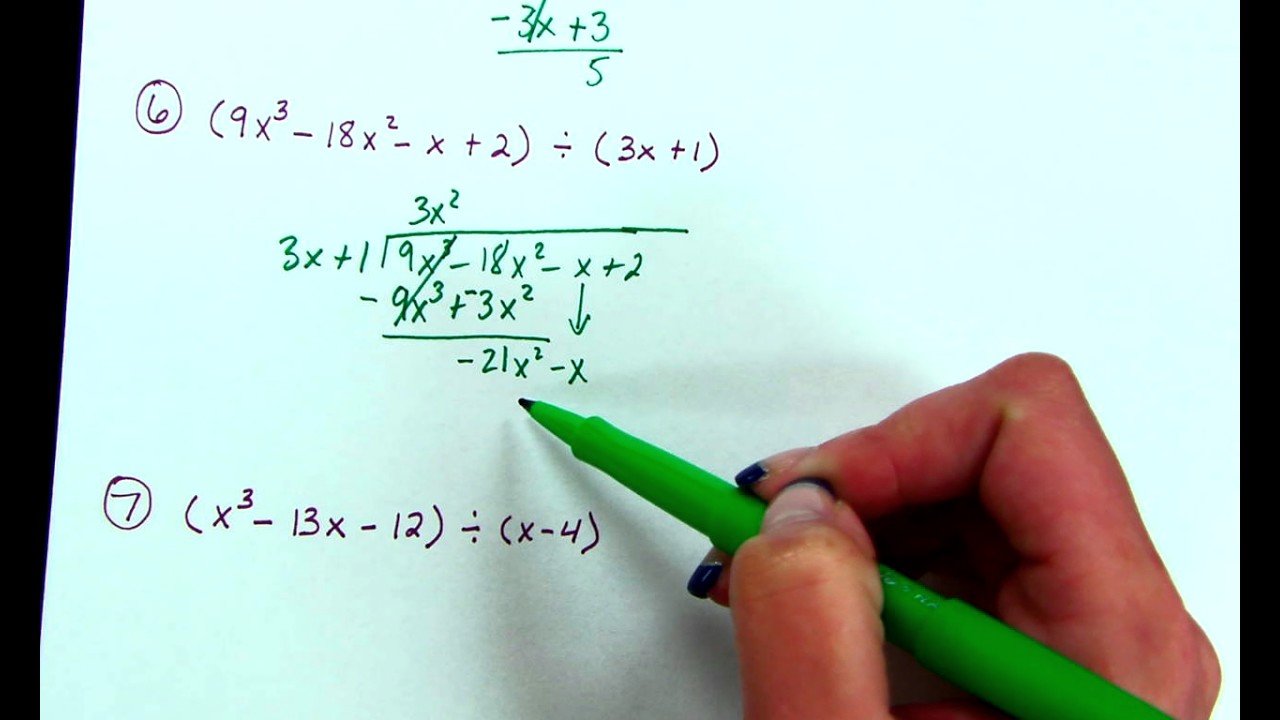 Algebra II Ch5-2 Part C - Long Division Examples - YouTube