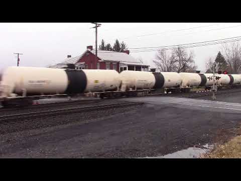 NS 67T westbound tank car train at Mattawana, PA 2-24-18 - YouTube