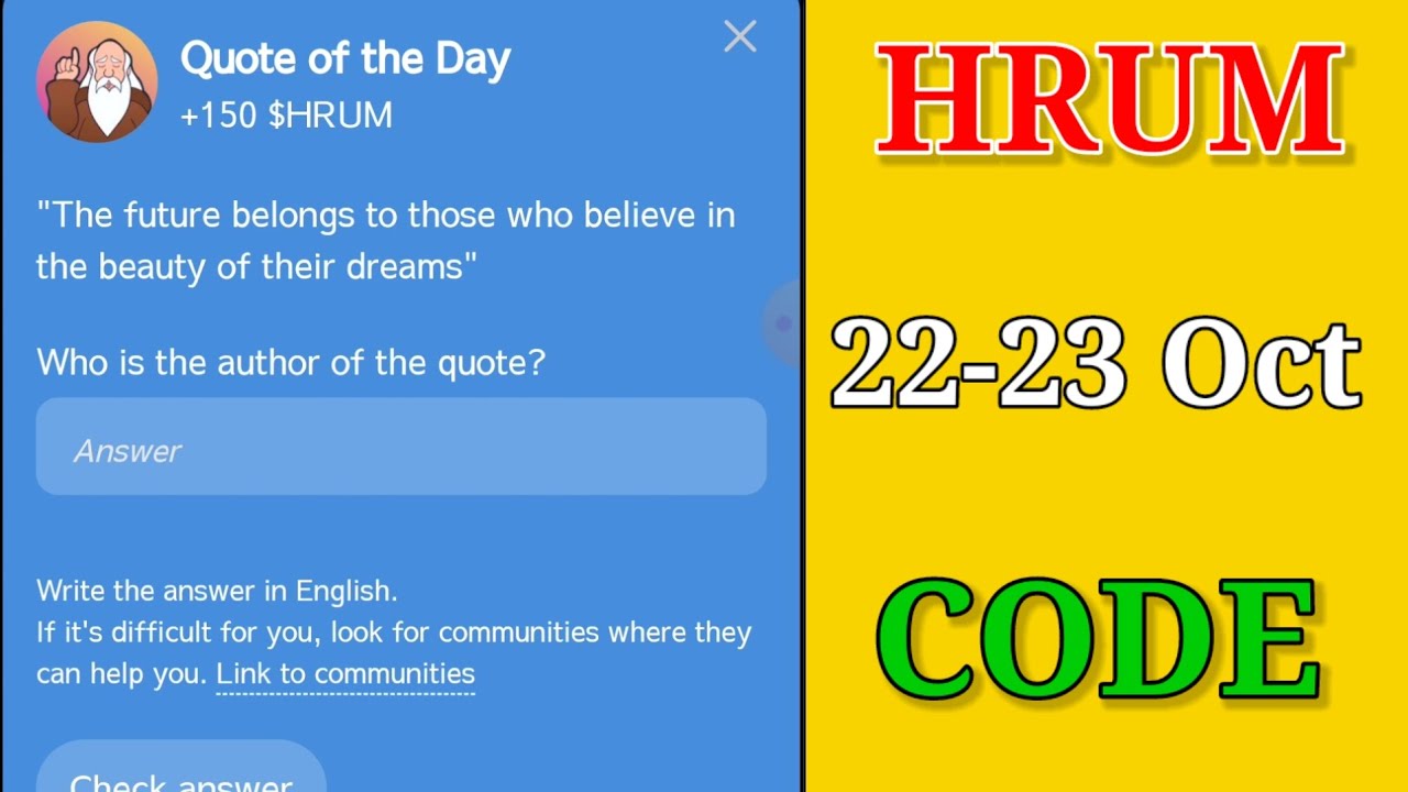Quote of the day code hrum 22-23 October / Hrum Quote of the day code ...