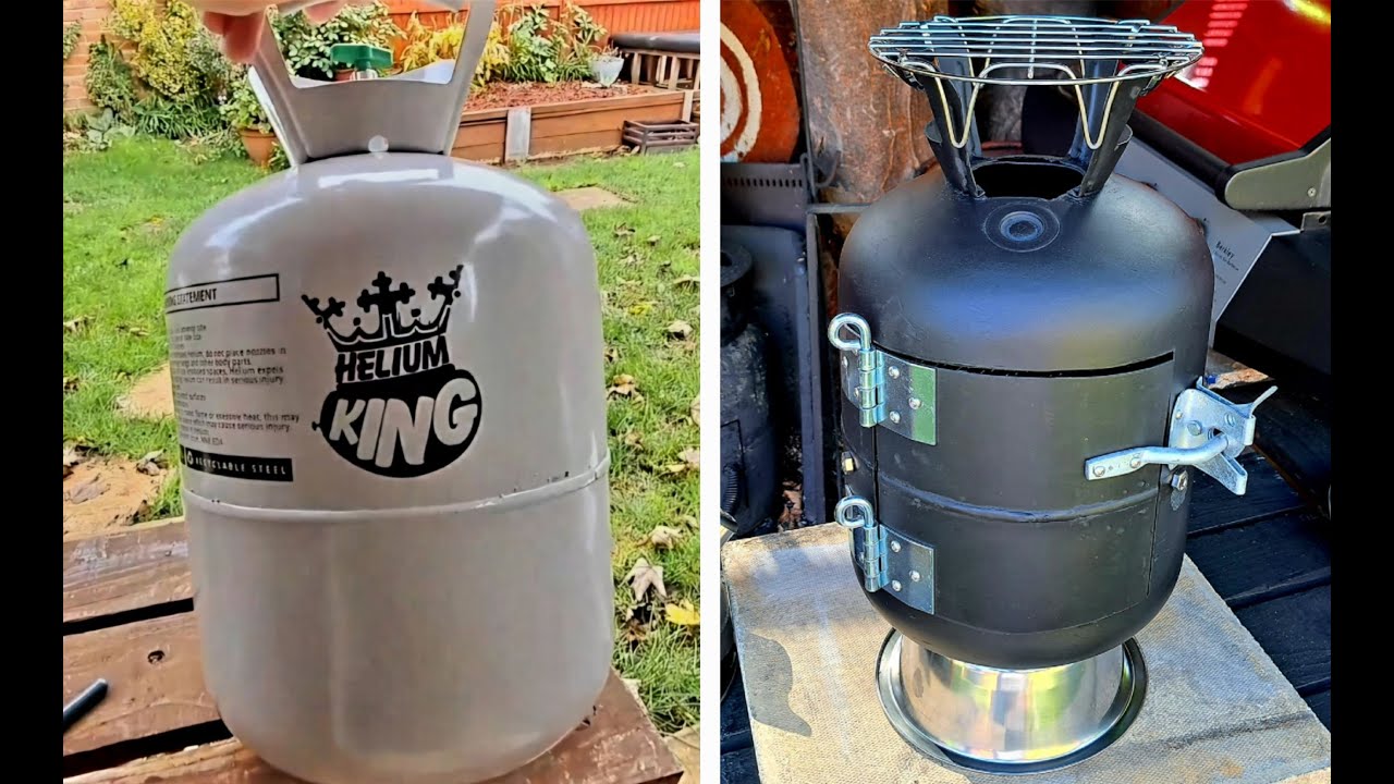 BBQ stove from a Helium King bottle! - YouTube