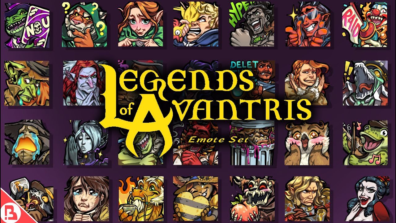 Legends of Avantris Emotes & Stickers Timelapse - YouTube