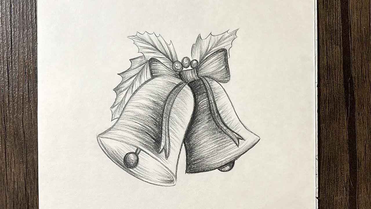 how to draw silver bells for Christmas tree | cool pencil drawing ideas ...