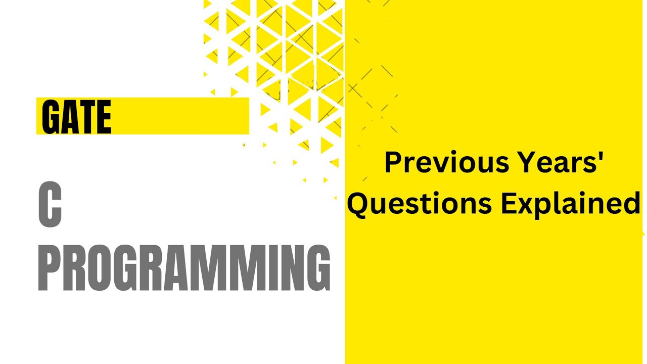 C Programming for GATE Class-08 | Pointer | Previous Year Questions & Solutions - YouTube