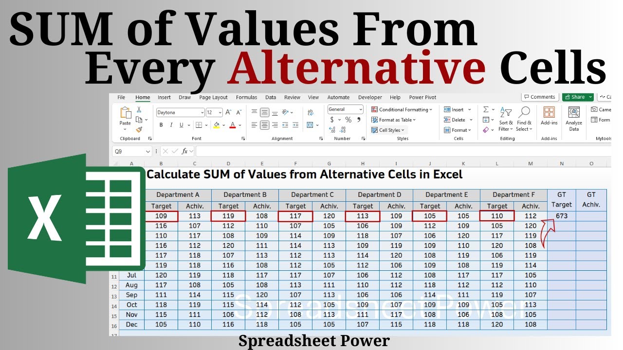 How To Calculate SUM Of Every Alternative Cells In Excel YouTube How To Calculate SUM Of Every Alternative Cells In Excel YouTube